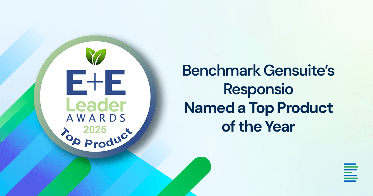 La solución Responsio de Benchmark Gensuite gana los premios E+E Leader ...